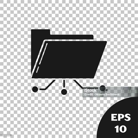 투명 한 배경에 격리 된 검은 색 폴더 및 잠금 아이콘입니다 사이버 방어 보안 안전 보호 개념 벡터 일러스트레이션 0명에 대한 스톡 벡터 아트 및 기타 이미지 Istock