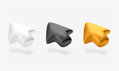 Premium Vector Arrow Computer Pointer Or Mouse Cursor White Black And Gold Volume Left Arrow