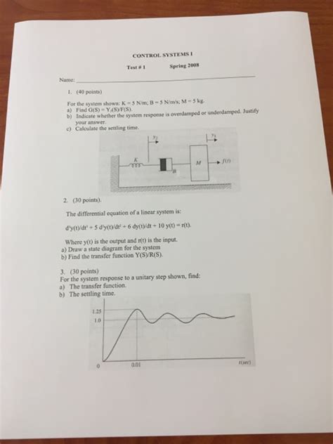 Solved CONTROL SYSTEMS Test Fall Name Consider Chegg