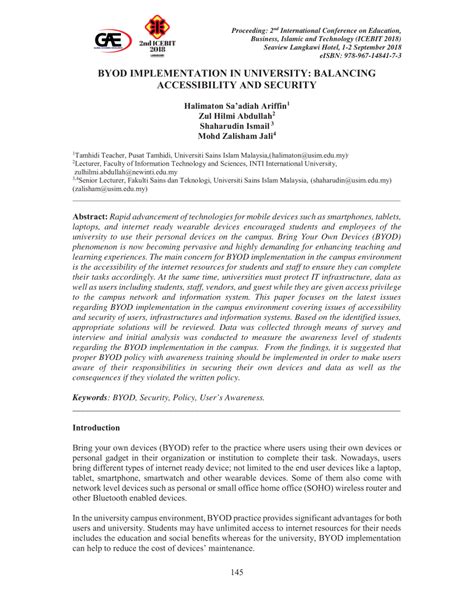 Pdf Byod Implementation In University Balancing Accessibility And