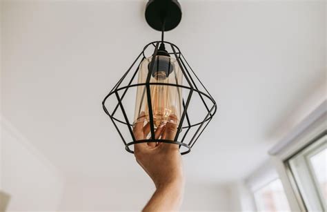 Premium Photo Edison Bulb Replacement In The Lamp