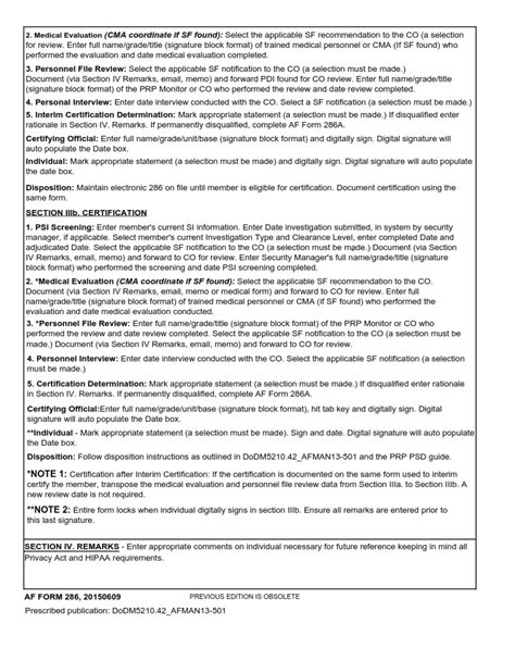 Af Form 286 Personnel Reliability Program Prp Qualification