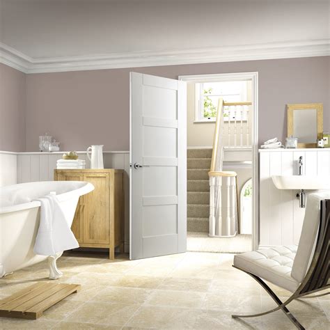 2040 X 726 X 40mm 4 Panel White Shaker Internal Door WPSHA4P726 At