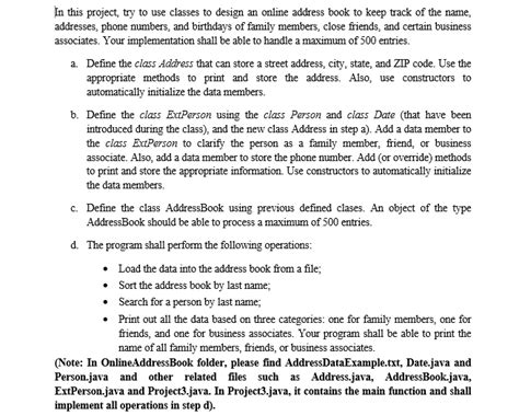 Solved Public Class Address Please Finish This Class