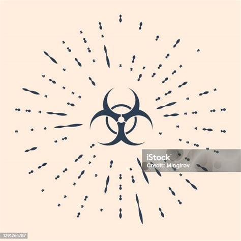 黑色生物危害符號圖示隔離在米色背景上阿布斯特拉向量圖形及更多保安圖片 保安 保護 健保和醫療 Istock