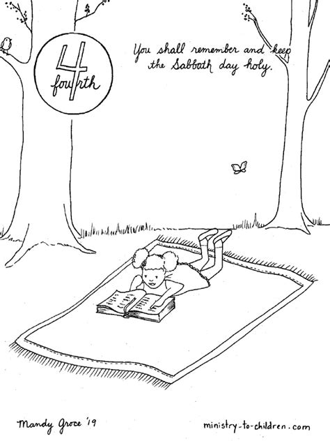 4th Commandment Coloring Page Keep Sabbath Holy Pdf