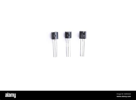 Radio Components Old Transistors Isolated On White Background Stock