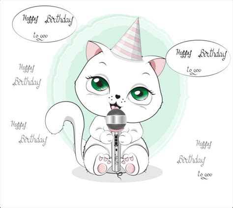 30 Cat Singing Happy Birthday Stock Illustrations Royalty Free Vector
