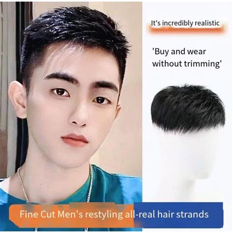 Wig For Men Short Hair Hair Inch Hair On Top Of Hair Real Hair Natural