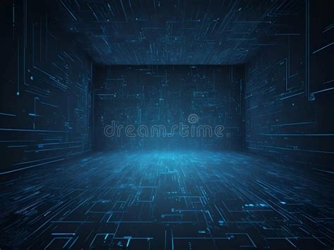 abstract digital technology background digital data square blue