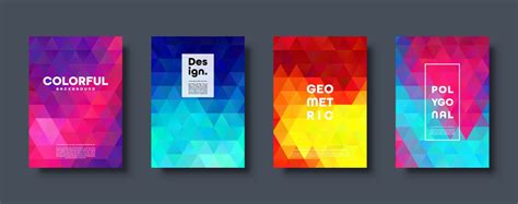Triangle Polygonal Abstract Background Colorful Vector Image