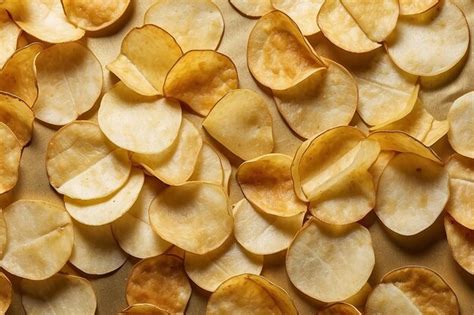 Premium Photo Natural Potato Chips On Gold Background
