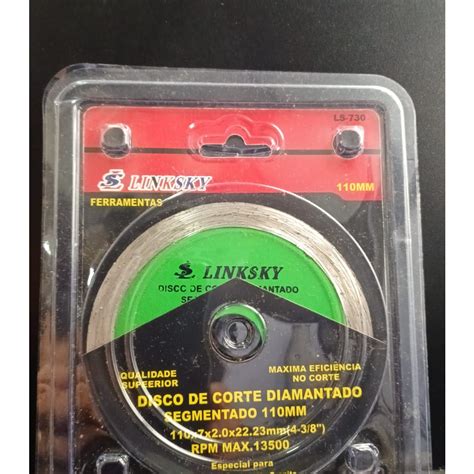 Disco De Corte Diamantado Segmentado MM X X X Mm RPM MAX LS