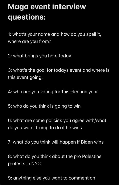 Some Interview Questions I Thought Of Asking For A Maga Convoy Event I
