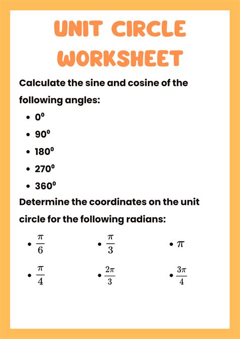 40 Free Printable Unit Circle Worksheet To Download In Pdf