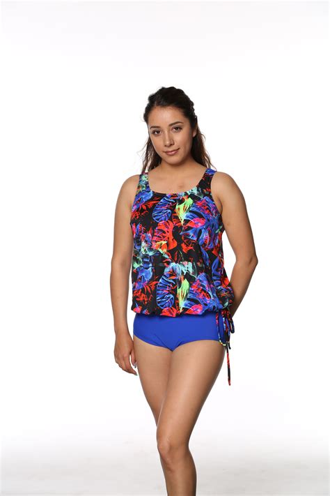The Mastectomy Blouson Tank Tropical New Print Wph