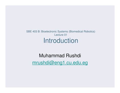 Robotics Introduction Lecture Pdf Robotics Technology And Computing