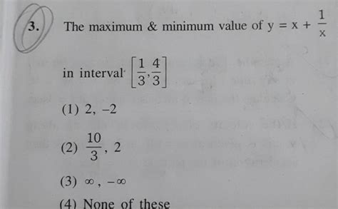 The Maximum And Minimum Value Of Y X X1 In Interval [31 34 ] Filo