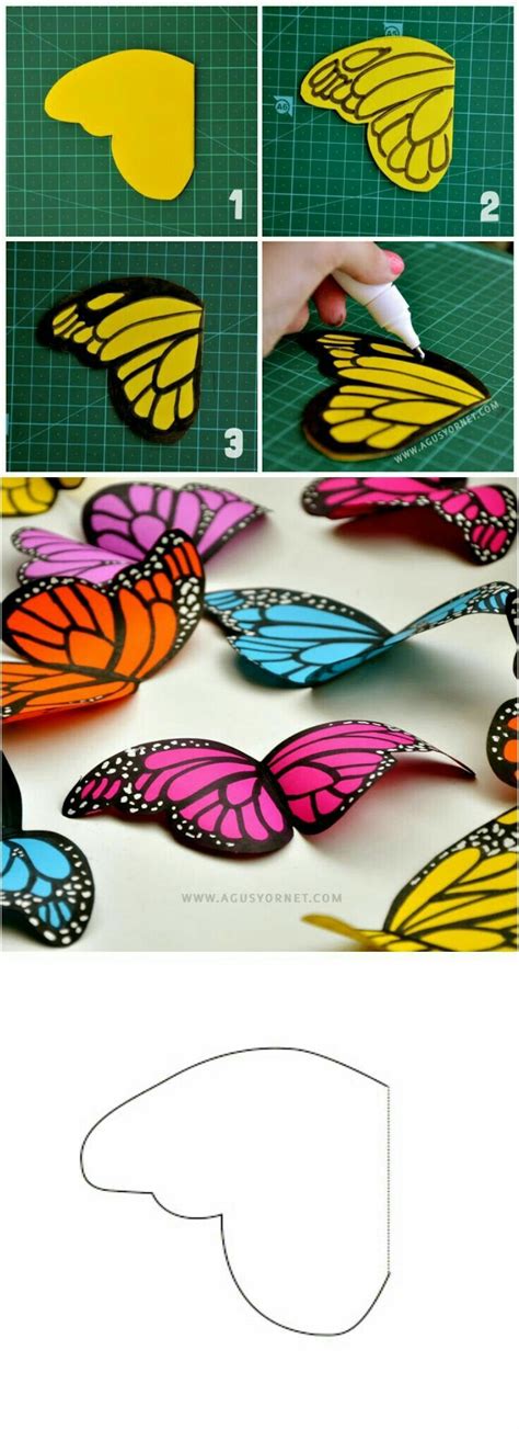 Pin By Sermin On Fikirler Diy Paper Butterfly Butterfly Crafts