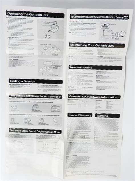 Sega Genesis 32x Instruction Manual Sega 32x Retromtl
