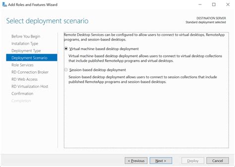 I Cant Select Rds Deployment Session Based Desktop Deployment Transip
