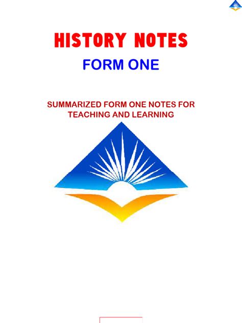 History Form One Notes Pdf