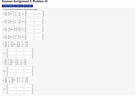solved summer assignment 2 problem 14 previous problem