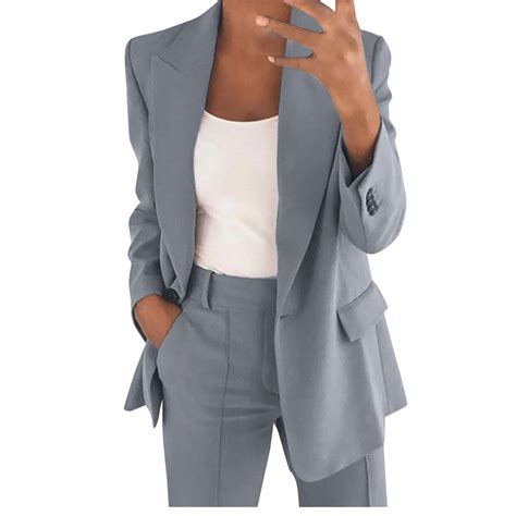 Vbarhmqrt Pant Suits For Tall Women Dressy Two Piece Lapels Suit Set
