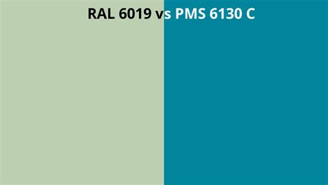 Ral 6019 Vs Pms 6130 C Ral Colour Chart Uk