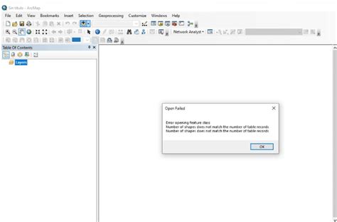 help error opening feature class r gis