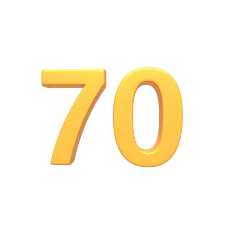 Premium Photo Photo 3d Illustration Of Golden Number 70 Isolated On