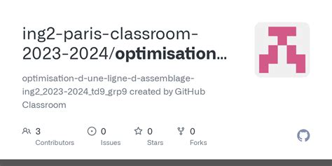 Github Ing2 Paris Classroom 2023 2024optimisation D Une Ligne D