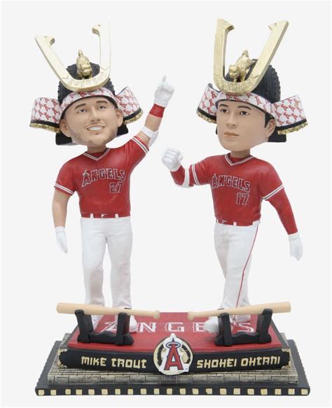 【未使用に近い】大谷翔平 マイクトラウト 288 個限定 兜 ホームランセレブレーション ダブル ボブルヘッド Wbc ドジャース 直筆