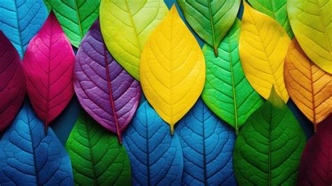 Premium Ai Image Different Color Leaf Background