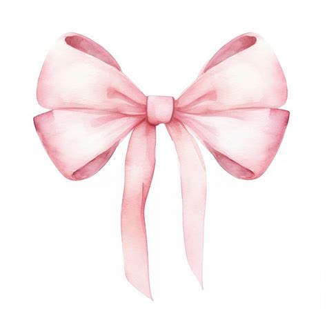 Elegant Pink Watercolor Bow Illustration Premium Photo Illustration