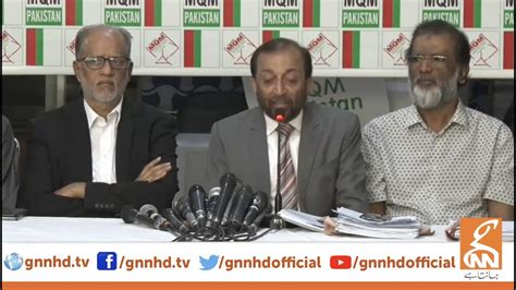Live Mqm Leader Farooq Sattar Press Conference Gnn Youtube