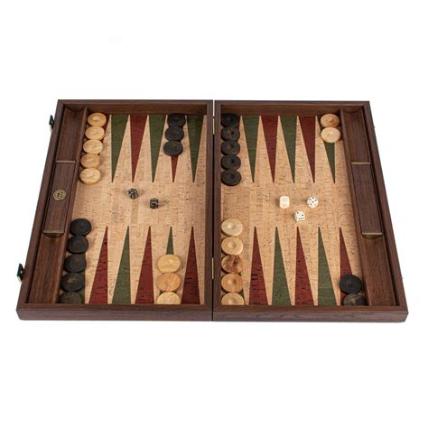 Premium Handcrafted Natural Cork Backgammon Set With Oak Wood Checkers