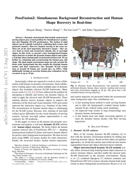 Posefusion2 Simultaneous Background Reconstruction And Human Shape Recovery In Real Time Deepai