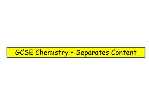 Edexcel GCSE Separates Only Chemistry Teaching Resources