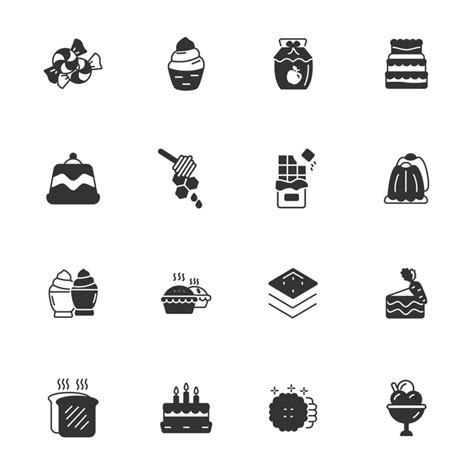 Dessert Icons Set Dessert Pack Symbol Vector Elements For Infographic