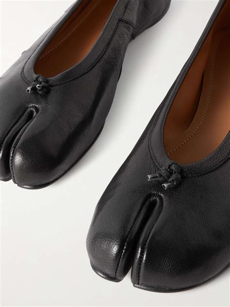 Maison Margiela Tabi Split Toe Textured Leather Ballet Flats Net A Porter