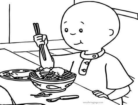 Caillou Spaghetti Coloring Page Wecoloringpage