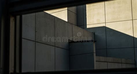 Rectangular Concrete Structures Form A Geometric Composition Casting