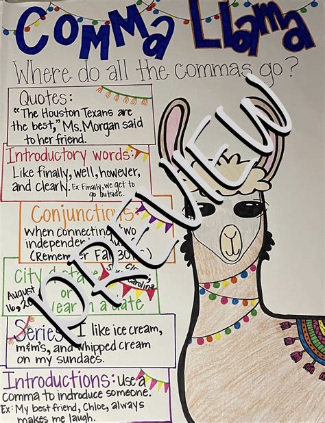 Comma Anchor Chart