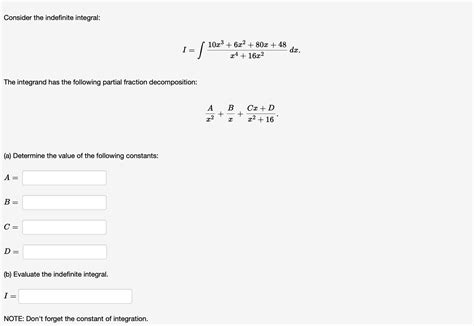 Solved Consider The Indefinite Integral