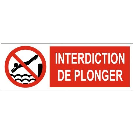 Panneau Interdiction De Plonger Avec Texte REFAB1510 Sticker
