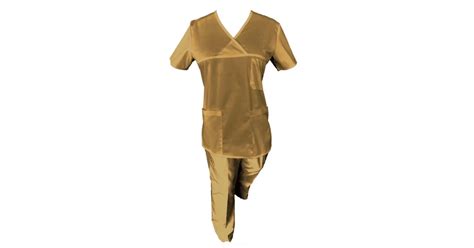 Costum Medical Pe Stil Bej Cu Elastan Model Classic M M Okaziiro
