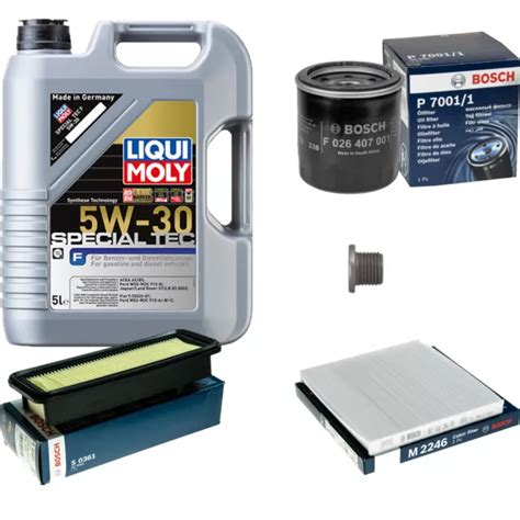 Bosch Controllo Set 5l Liqui Moly Special Tec F 5w 30 Per Nissan Micra