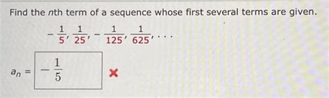 Solved Find The Nth Term Of A Sequence Whose First Several