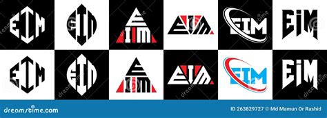 Eim Letter Logo Design In Six Style Eim Polygon Circle Triangle